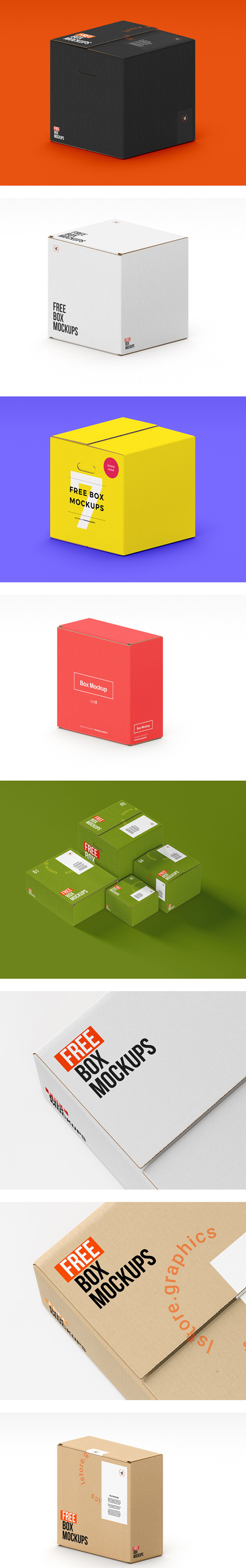 20 Free Realistic Box Mockups PSD Download 2022