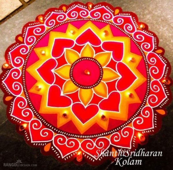 45+ Beautiful Diwali Rangoli & Kolam Designs By Shanthi Sridharan