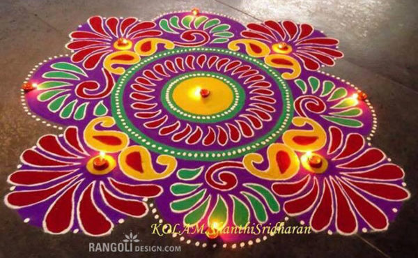 45+ Beautiful Diwali Rangoli & Kolam Designs By Shanthi Sridharan