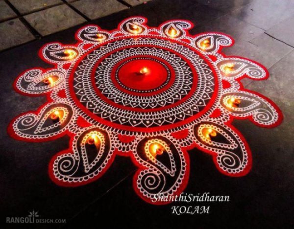 45+ Beautiful Diwali Rangoli & Kolam Designs By Shanthi Sridharan