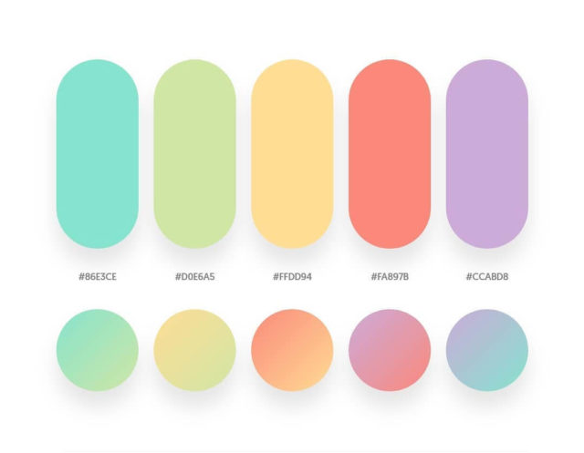 50 Beautiful Color Palettes With Their Similar Gradient Palettes
