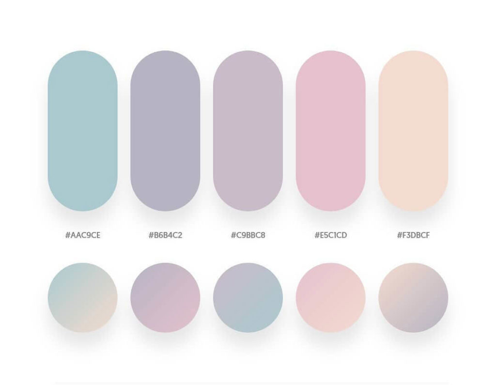 50 Beautiful Color Palettes With Their Similar Gradient Palettes