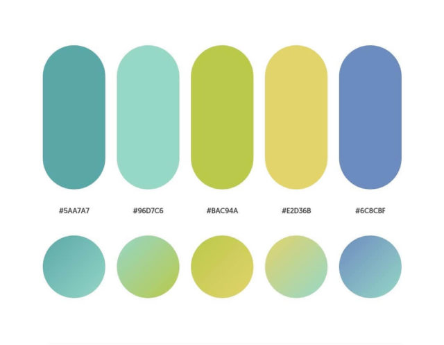 50 Beautiful Color Palettes With Their Similar Gradient Palettes