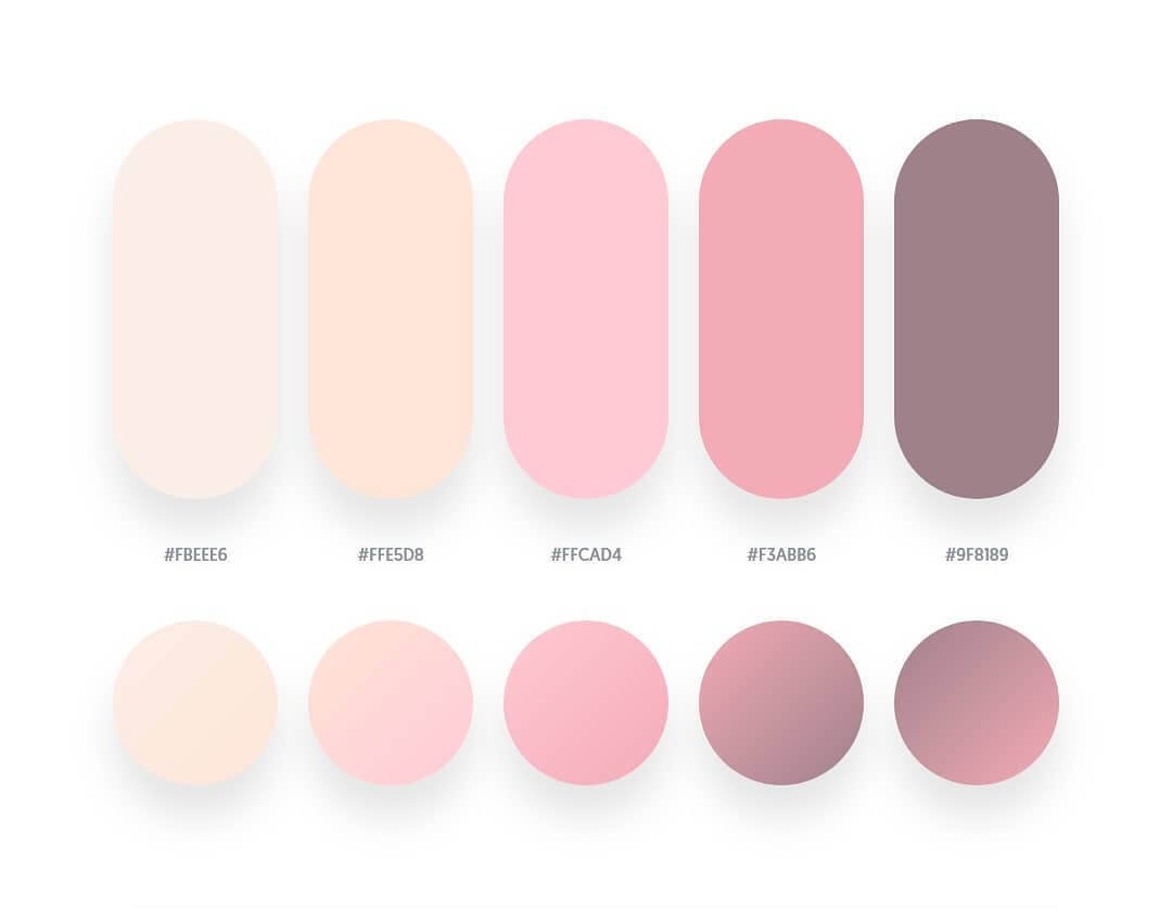 40 Beautiful Color Palettes With Their Similar Gradient Palettes